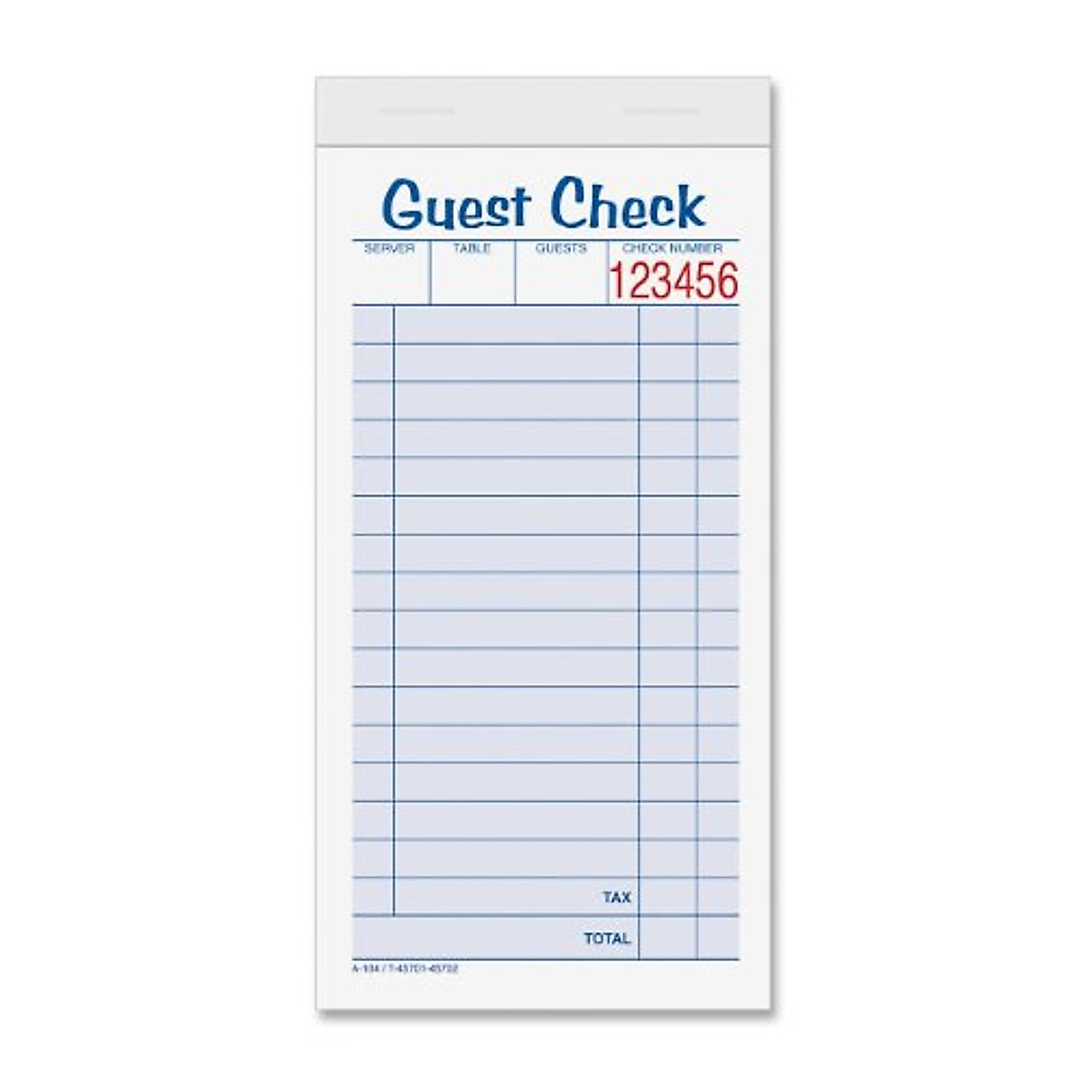 TOPS Guest Check Books, 2-Part, Carbonless, White/Canary, 3-11/32" x 6-3/8", 50 Sets/Pad, 10 Pads/Pack (45702)