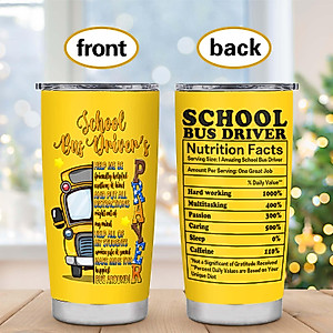 BDANTUMBLER School Bus Driver Appreciation Gifts, School Bus Driver Gifts, Bus Driver Gifts for Men Women, Back to School Gifts for Retired School Bus Tumbler Cup 20oz, black,yellow
