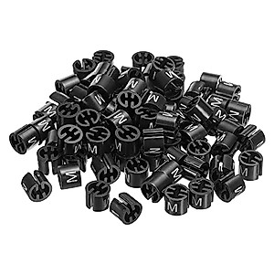 PATIKIL Clothes Hanger Marker M Size Fit Hanger Rod for Garment Color Coding Black, Pack of 100