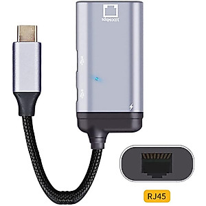 chenyang USB C HUB,USB C to RJ45/USB A/C Data/PD 65W Fast Charging 4 in 1 Multiport Adapter Support Network/Data/Charging Working at The Same time