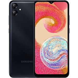 Samsung Galaxy A04e 4G LTE 32GB+3GB Latin Specs (Only Tmobile/Metro/Mint US Market) 6.5" Dual Sim 13MP Dual Camera SM-A042M/DS + (W/Fast Car Chager Bundle) (Black)