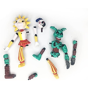 3-Piece FNAF Game-Inspired Action Figures Set - Bonnie Bear, Security Breach, Sundrop Doll - Movable Joints PVC Model Toys & Gifts