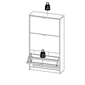 Pemberly Row Modern 3 Drawer Shoe Cabinet, 18-Pair Shoe Rack Storage Organizer in White