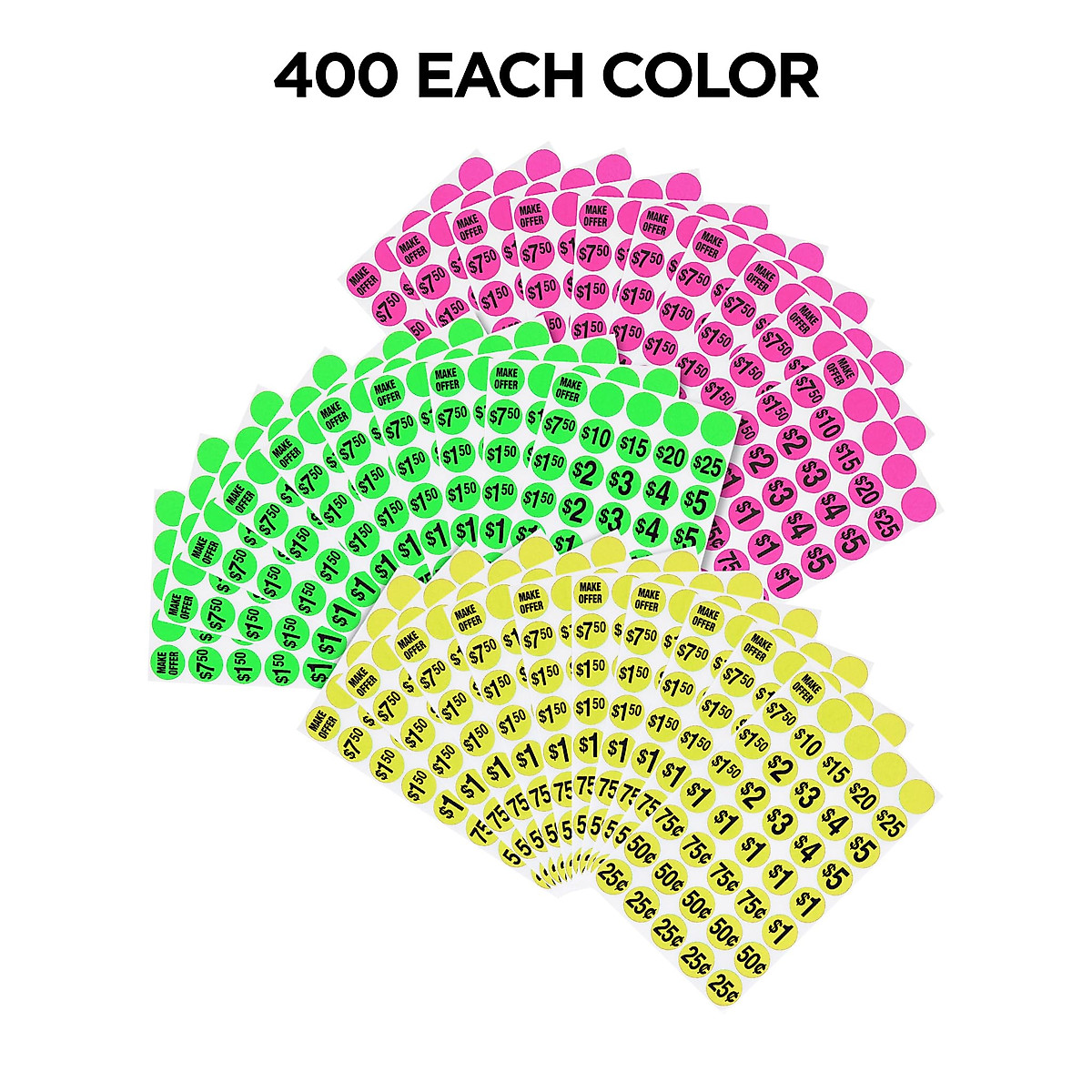 Sunburst Systems 3030 Garage Sale Sign Kit Includes: 3) Large Signs, 3) 11 x 14 Signs, 1,200 Yellow, Pink & Green Price Stickers, and 20 Large Pricing Cards