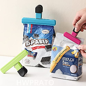 9 Pack Bag Sealer - Reusable Food Clips, Chip Bag Clips for Food Storage with Air Tight Plastic Heavy Seal Grip, Food Storage Bags Clips, Red&Blue&Green (3 Large and 6 Small)