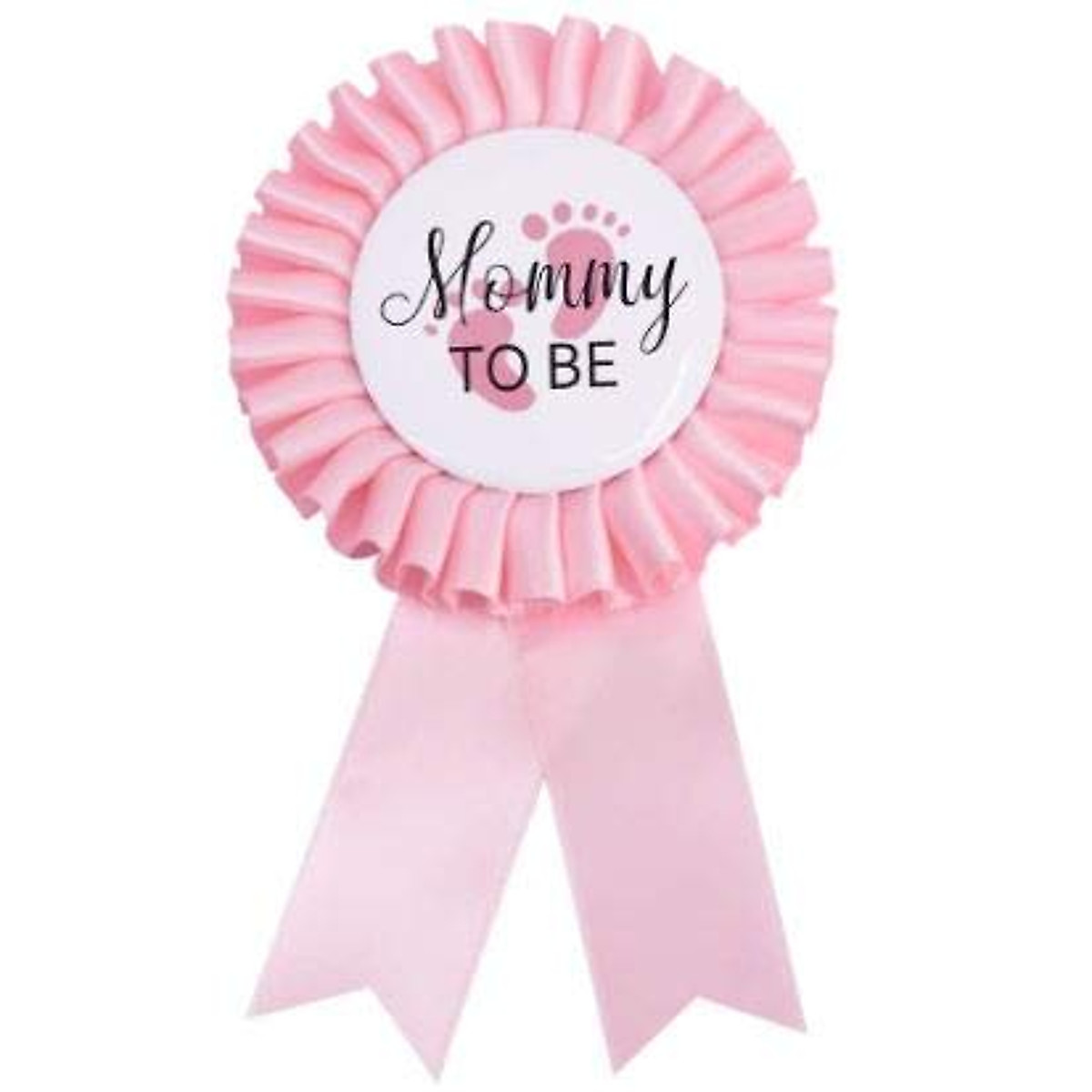 Mommy to be Tinplate Badge Pin -Mom to be Baby Shower Button New Mom Gifts Gender Reveals Party Baby Girl Pink Rosette Button Baby Celebration ( Pink)
