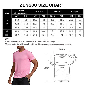Zengjo Mens Athletic Shirts Short Sleeve Quick Dry Moisture Wicking(Charcoal,M)