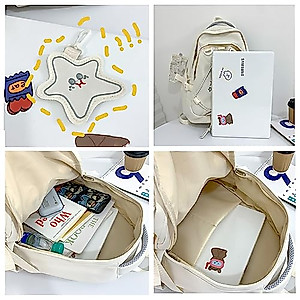 ASNAT Kawaii Backpack with Cute Star Pendant Large Capacity Bag for Women