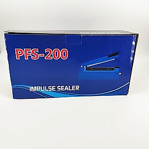 Impulse Sealer 8 Inch Heat Sealer for Plastic Bags, Plastic Mylar Bag Sealer, Iron Shell, Manual Poly Bag Heat Sealer Machine, 3mm Sealing, 4 Replacements Kit (2 Cutting Lines Included)