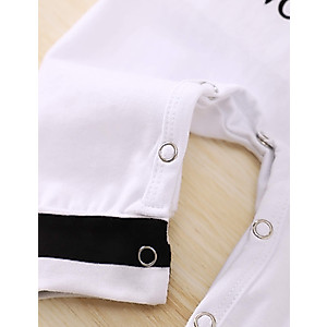 TUEMOS Baby New Year Romper Newborn Baby Boy Girl Clothes My First New Year Letter Print Stripe Hoodie Bodysuits Outfit