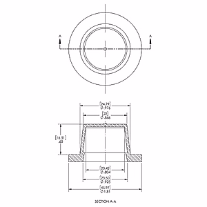 Caplugs WW-WF-21 WW Series – Plastic Tapered Cap and Plug with Wide Thick Flange, 50 Pack, Yellow LD-PE, Cap OD 0.804" x Plug ID 0.976" Threaded and Non-Threaded Protection, Masking (ZWF211AO1)