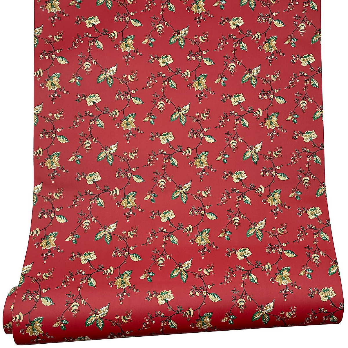 Yifely Boho Red Leaf Shelf Liner Removable Cabinet Drawer Covering Vinyl Paper Christmas Wall Decor 17.7 Inch by 9.8 Feet