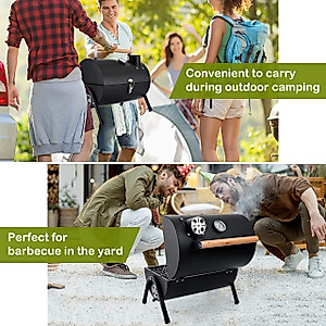 Portable Charcoal Grill Set of 12, Leonyo Tabletop Charcoal Grills, Compact Small BBQ Grill with Griddle Accessories for Outdoor Camping, Patio, Backyard, Beach, RV Traveling