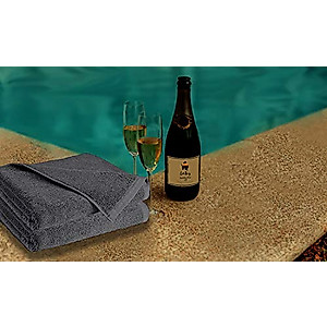 GLAMBURG 100% Cotton 6 Pack Bath Towel Set, Ultra Soft Bath Towels 22x44, Towels for Gym Yoga Pool Spa, Quick Drying & Highly Absorbent - Charcoal Grey