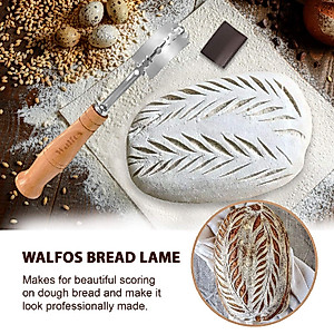 Walfos Bread Lame - Premium Bread Scoring Knife, Perfect for Scoring Sourdough Bread, Hand Crafted Bakers Lame Built for Bread Bakers, 15 Blades & Leather Protective Cover Included
