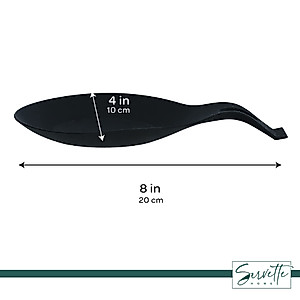 Silicone Spoon Rest for Kitchen Spoon Holder - Black