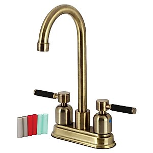 Kingston Brass KB8493DKL Kaiser Bar Faucet, Antique Brass