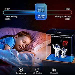 FREESEA Aquarium Betta Fish Tank: 1.5 Gallon Small Fish Starter Kit with Filter and Light for Home | Office | Desktop