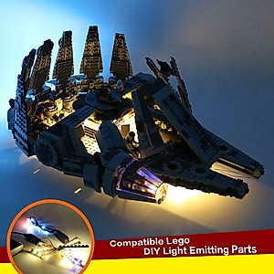 toyofmine Light Set Led Light kit Compatible for Lego 75105 (Star Wars Millennium Falcon) ,Building Blocks Model, (NOT Included The Model)