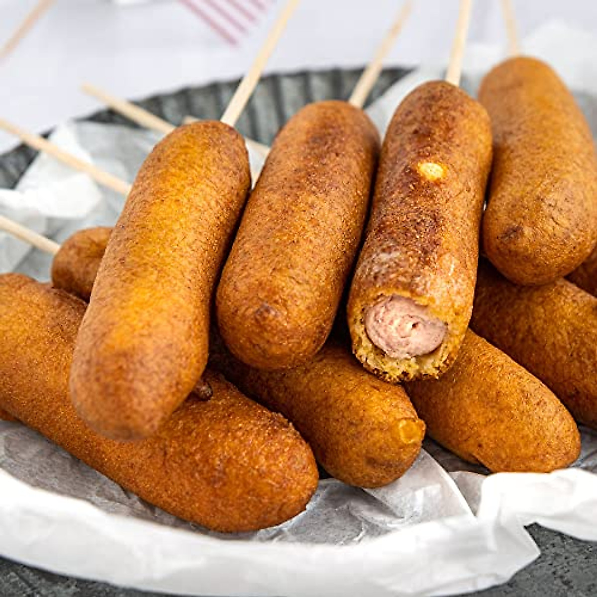 BambooMN 4.5 Inch 5mm Thick Semi Point Food Caramel Candy Apple Corn Dog Garden Bamboo Skewers, 1000 Pieces