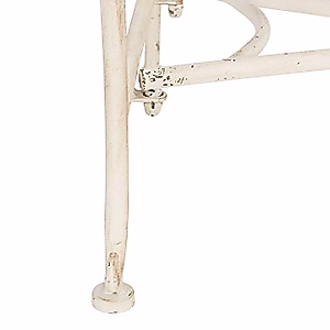 Safavieh PAT5017A Collection Adina Antique White Wrought Iron 51.25" Outdoor Garden Bench