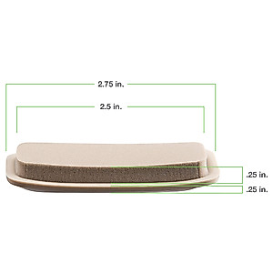 Super Sliders 7/8" x 2 7/8" Self-Stick Outdoor Furniture Glides for Your Outdoor Living Spaces, Beige (12 Pack)