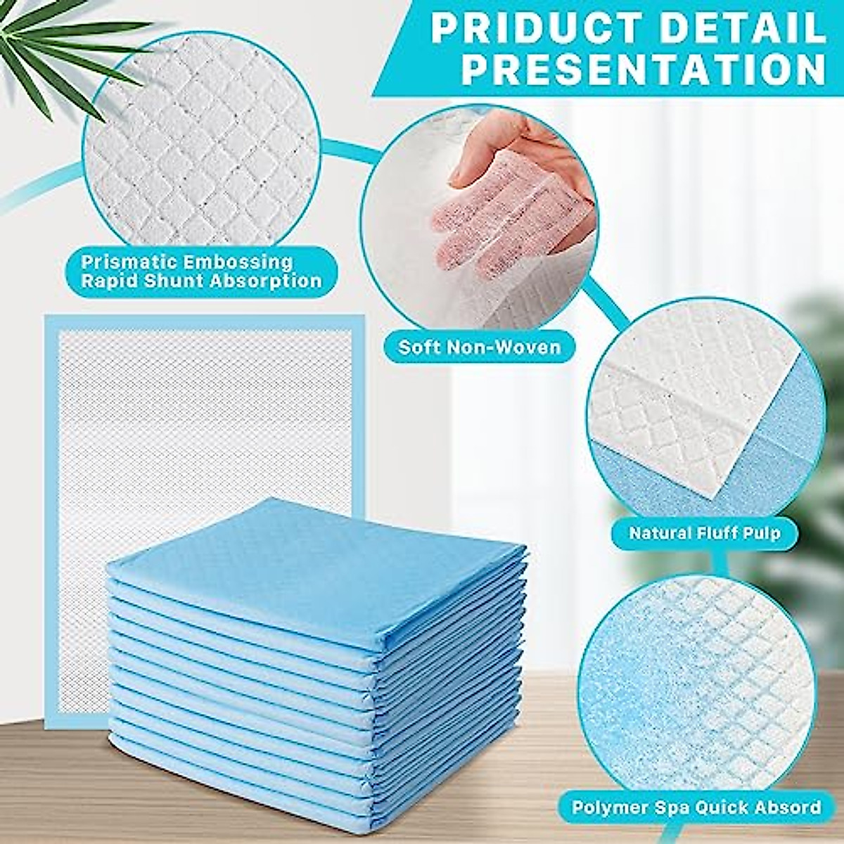 100 Pack Disposable Changing Pad,High Absorbent Diaper Changing Pads,Waterproof Leak Proof Baby Disposable Underpads Incontinence Bed Pads,Breathable Chucks Pads for Adult Child Baby Pets,18X24inch