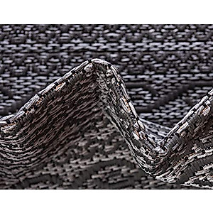 Unique Loom Modern Collection Distressed, Stripes, Helix, Vintage, Indoor and Outdoor Area Rug, 6 ft x 9 ft, Gray/Light Gray