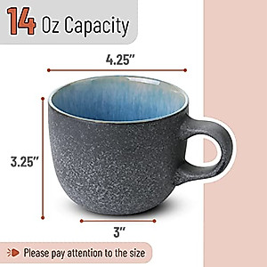 BTaT- Coffee Mug Set, Set of 6, 14 oz(415ml), Coffee Cup Set, Ceramic Coffee Cups, Coffee Mug Ceramic Set, Coffee Cup Sets, Mugs, Coffee Cups, Mugs for Coffee, Coffee Cups Set, Mother's Day Gift