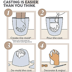 Discovering DIY Hand Casting Kit - Craft Supplies for Plaster Mold w/Molding Powder, Gloves, Paint & Tools - Valentines Day Gifts for Women, Men and Anniversary - Couple Gifts for Adults