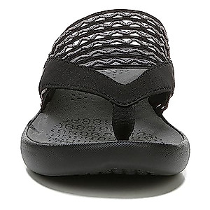 BZees Womens Cabana Sandal Flip-Flop, Black, 10 Wide US