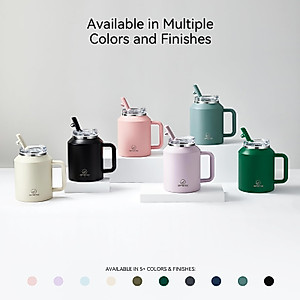 Gpeng 30/40/50 oz Tumbler with Handle, Water Bottles with Straw Lid, Insulated Stainless Steel Travel Mug Cup Holder Friendly, Keep Drinks Cold or Hot for Hours