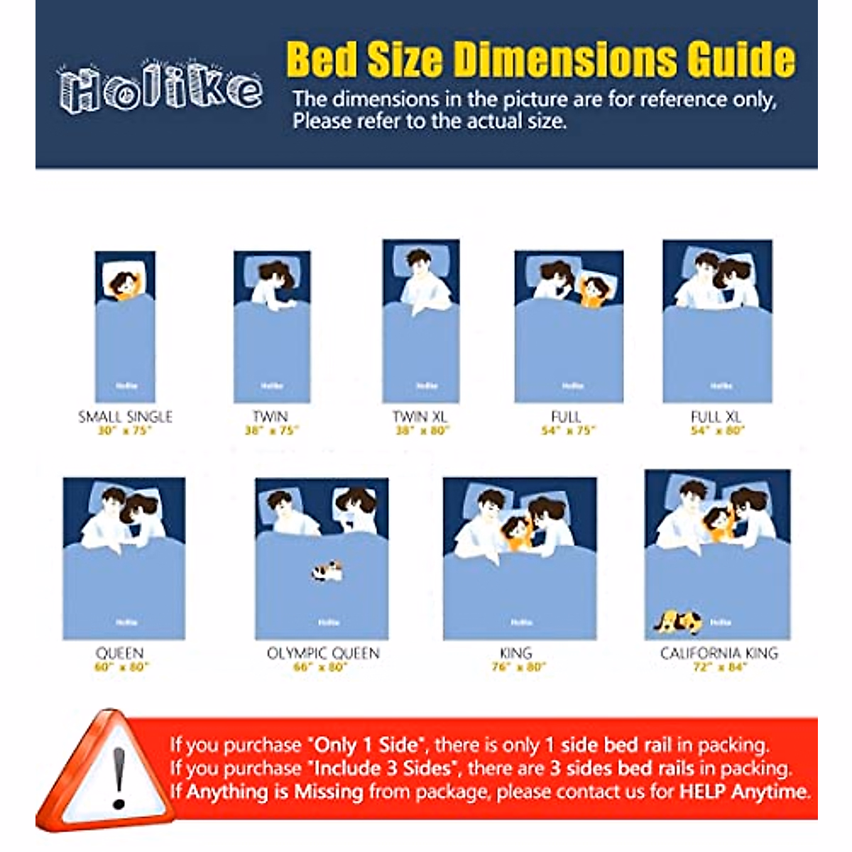 HOLIKE Bed Rails for Toddlers - 60" 70" 80" Extra Long Baby Bed Rail Guard (1 Side: 70''(L) x 30"(H), Only 1 Side)