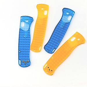 Aibote 1 Pair Transparent Acrylic Handle Scales Replacement Grips Designed for Benchmade Bugout 535 DIY Tool Handles Patch (Blue)