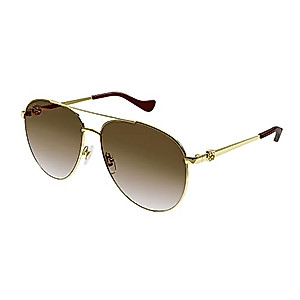 Gucci Women's Cut Out Metal Sunglasses, Shiny Endura Gold, One Size