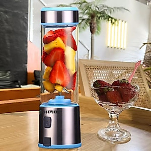 ROSEVIEW Portable Blender Smoothy blenders Glass Bottle battery powered Smoothie Mini Juicer Smoothies Mixer Maker Cordless handheld Travel Fruit Personal mixeur Cup blend Shake USB Rechargeable