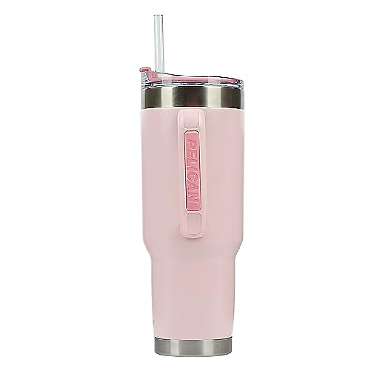 Pelican Hydration Pelican Porter™ 40 oz Vacuum Insulated Tumbler - Recycled Stainless Steel Double Wall Travel with Dual Lid, Powder Coated Insulated Coffee Mug For Hot Cold Drinks, Blush