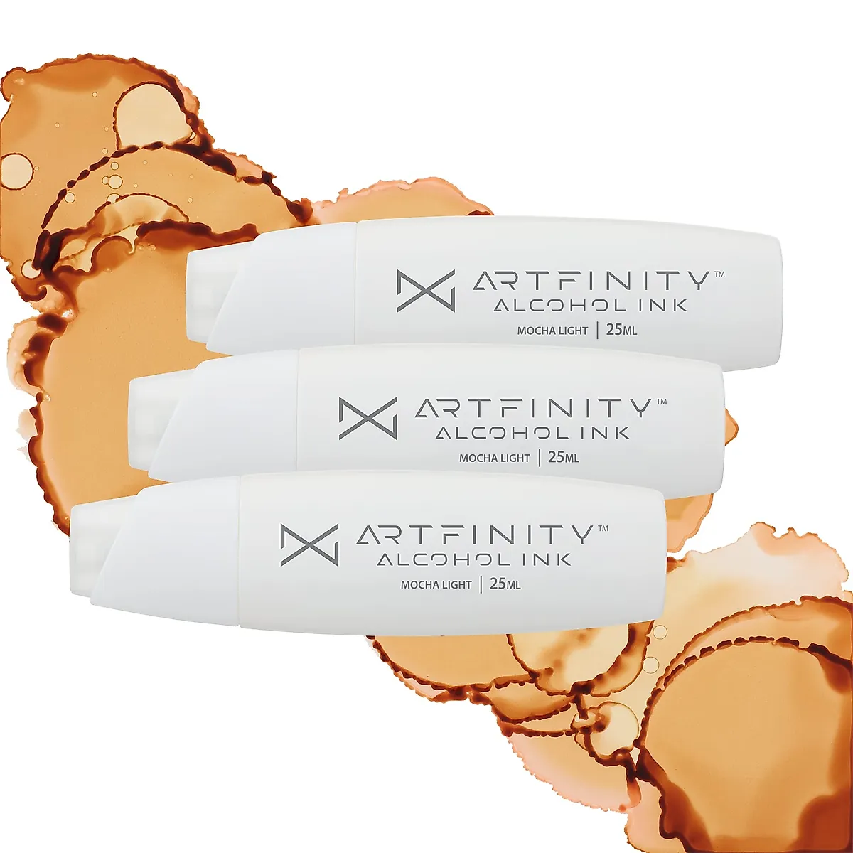 Artfinity Alcohol Inks 3 Pack - Vibrant, Professional, Dye-Based Alcohol Inks for Artfinity Alcohol Markers, Artists, Drawing, & More! - Mocha Light E1-3