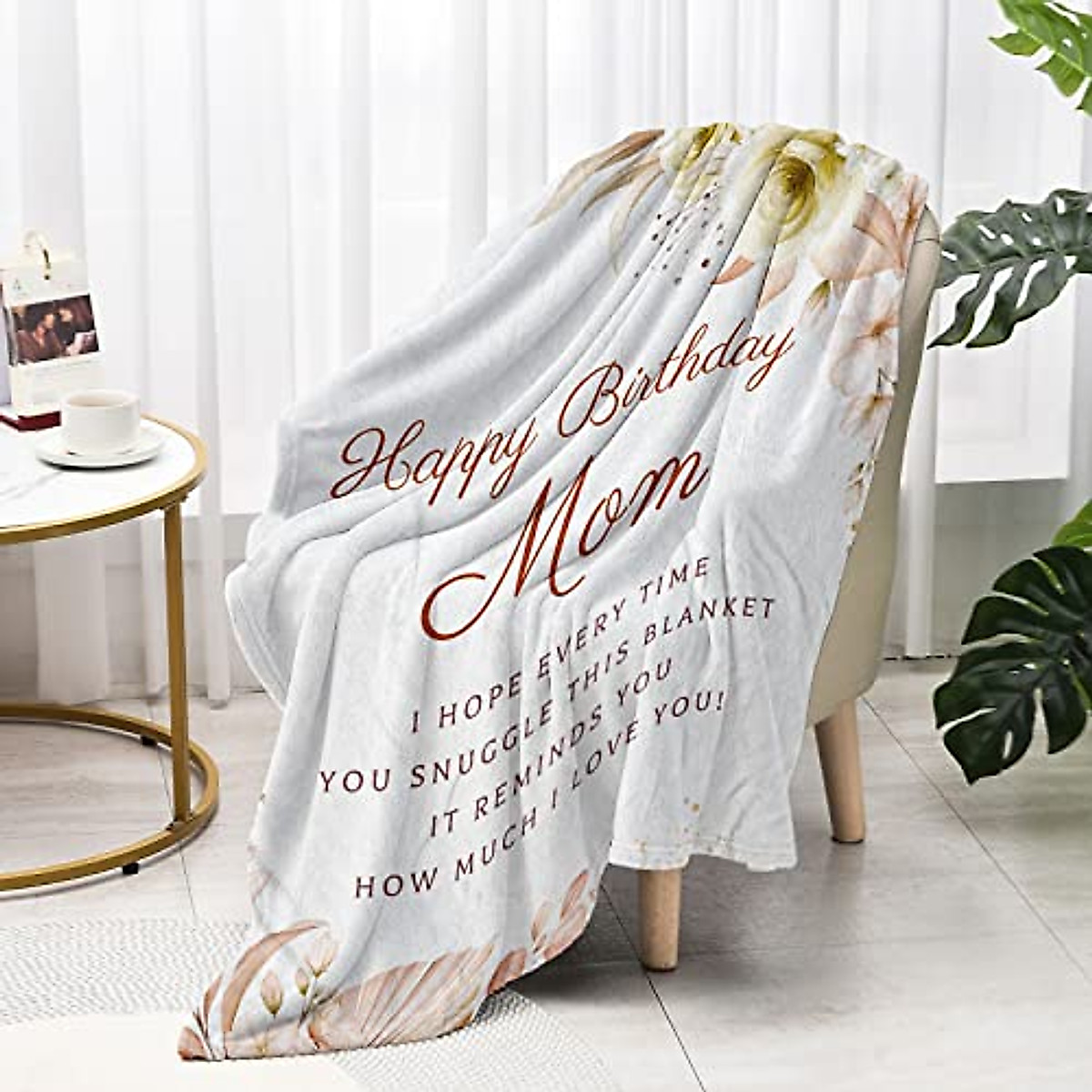 Jnufoju Birthday Gifts for Mom, Mom Birthday Gifts from Daughter, Moms Birthday Gift Ideas, Mothers Birthday Gifts from Son, Unique Gifts for Mom Birthday, Mom Bday Gift Throw Blanket 60 x 50 Inch