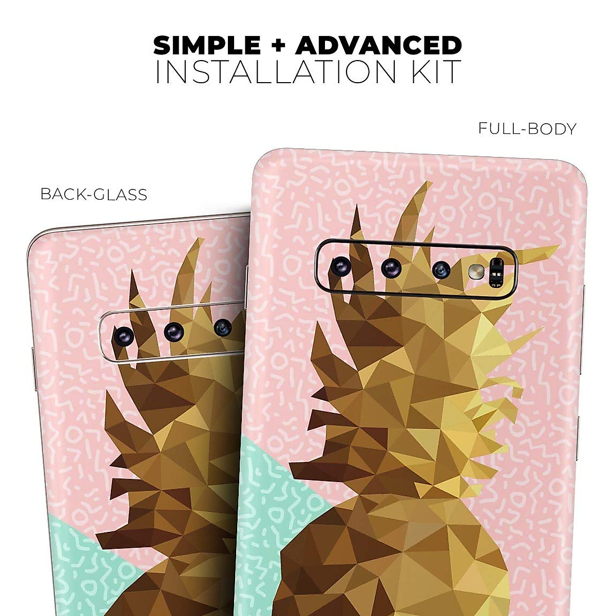 DesignSkinz Geometric Summer Pineapple v1 Protective Vinyl Decal Wrap Skin Cover Compatible with The Samsung Galaxy S20 (Screen Trim & Back Glass Skin)