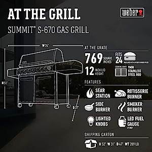 Weber Summit S-670 Liquid Propane Gas Grill, 7370001