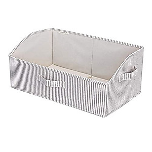 StorageWorks Closet Baskets, Fabric Baskets for Closet Shelves, Foldable Trapezoid Storage Bins, Mixing of Nature & Blue, 3-Pack