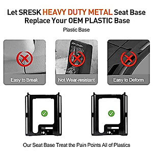 Sresk RZR Seat Base Accessories, 2 Pack UTV RZR Seat Lowering Base Seat Lower 1.5" and Recline 6 Degree Adjustment Bracket For Polaris RZR 800/900 / S 1000 / XP 1000 / XP Turbo/General (Black)
