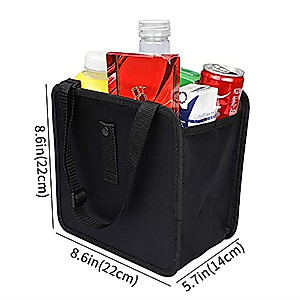 Hanging Car Trash Bag Can Premium Waterproof Litter Garbage Bag Organizer 1.85 Gallon Capacity Black Powertiger