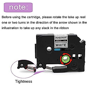 MarkDomain Compatible Label Tape Replacement for Brother TZe-231 TZe-131 Laminated P Touch Label Maker Tape, 0.47" x 26.2'(12mm x 8m), Black on White & Clear (4+6 Pack)