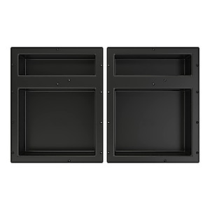 Redi Niche Quad Niche Recessed Shower Shelf- Black, Four Inner Shelves, 32-Inch Width x 20-Inch Height x 4-Inch Depth