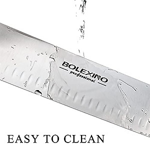 BOLEXINO 15 Inch Double Handle Cheese Knife for Charcuterie, High Carbon Stainless Steel Blade With 5" Black Plastic Handles Use for Cheese, Cakes, Vegetables, Soaps
