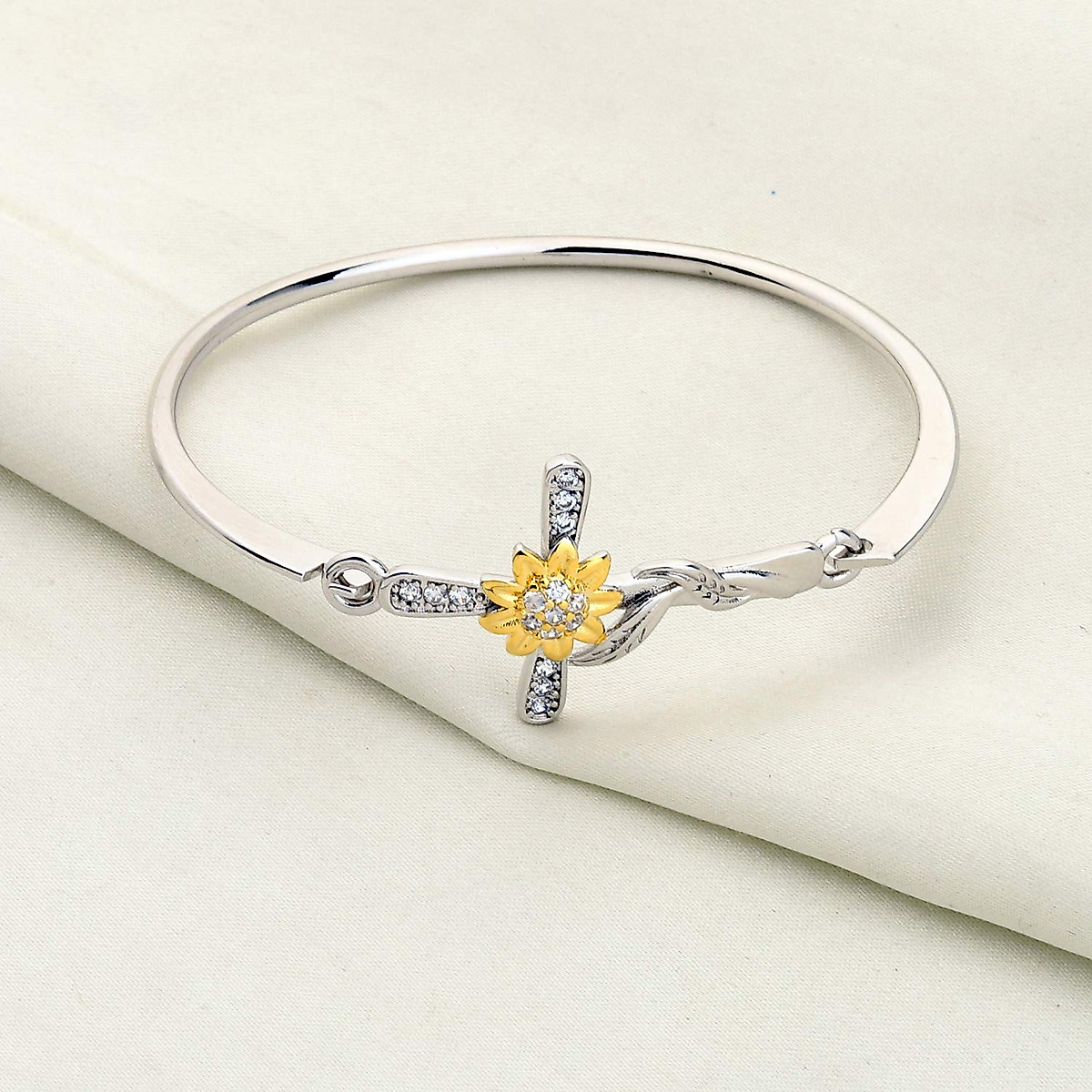 WUSUANED Sunflower Cross Bracelet You Are My Jewelry Inspirational Gift for Women (sunflower cross bracelet)