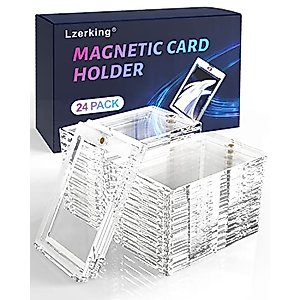 Magnetic Card Holders 24 Pack, 35PT One Touch Card Holder for Trading Card, Baseball Card, Sports Card