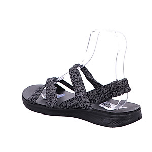 Skechers Performance Women's H2 Goga Bountiful Flip Flop,Black/Gray,11 M US